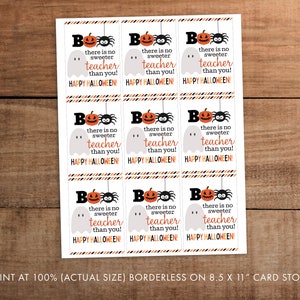 Halloween Teacher Appreciation Gift Tag Printable Boo There is No ...