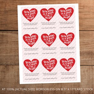 Editable Thank You Gift Tag for Teacher Appreciation Printable Template ...