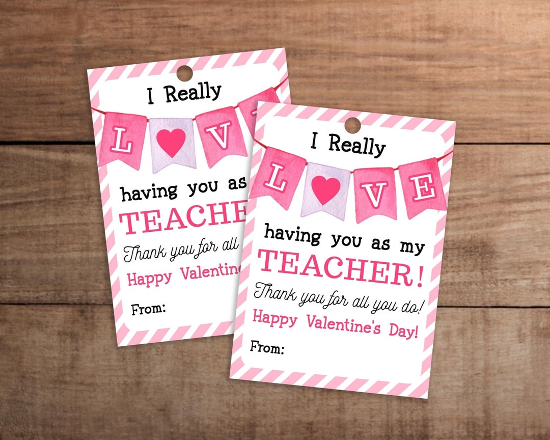 Teacher Valentine Gift Tag Printable (instant Download) - Etsy