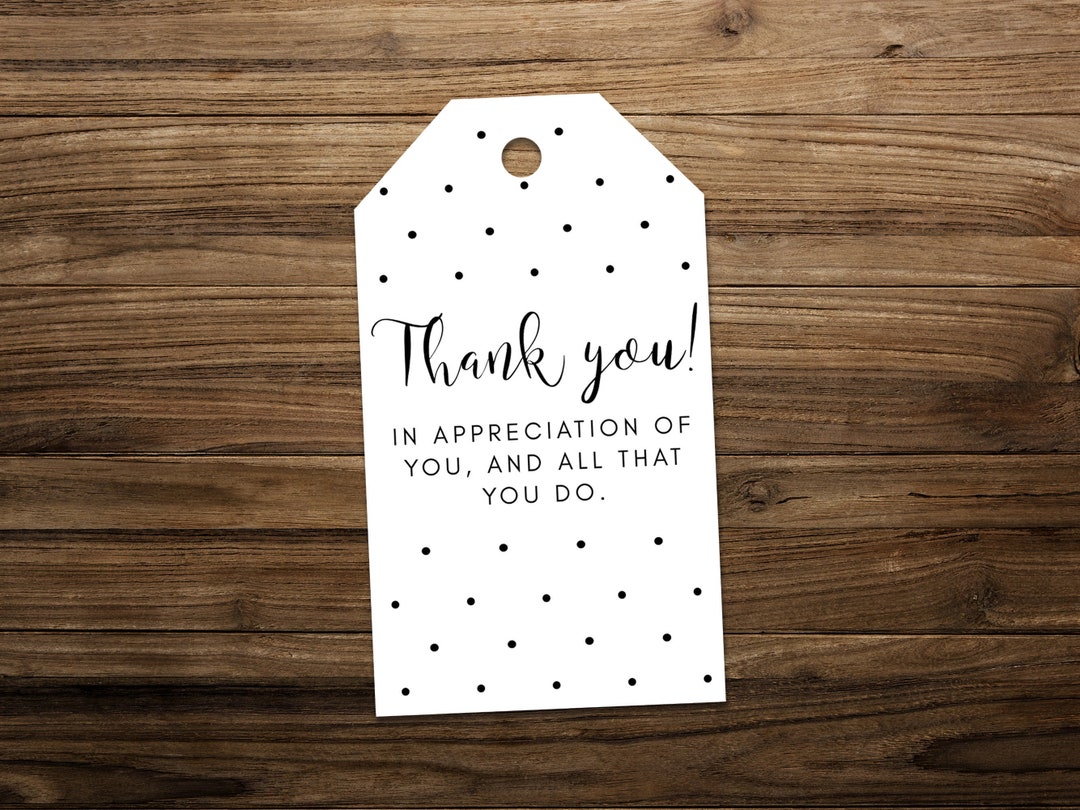 Printable Appreciation Gift Tag for Teachers Staff Employees Nurses Co ...