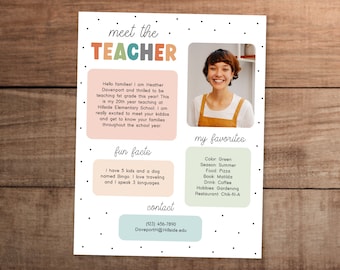 Boho Meet the Teacher Editable Template Letter Flyer, Back to School ...
