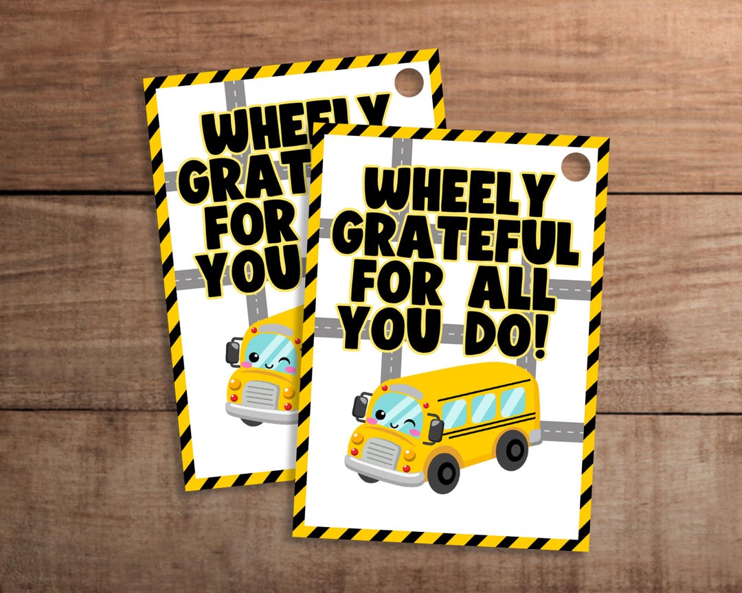 School Bus Driver Appreciation Gift Tag Printable Instant Download ...