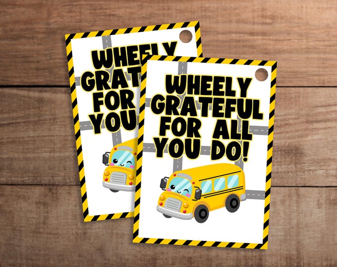 Printable PDF Bus Driver Appreciation Gift Tag Printable, Bus Driver ...