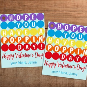 Valentines Day Pop It Fidget Party Favor Gift Tag Printable Editable ...