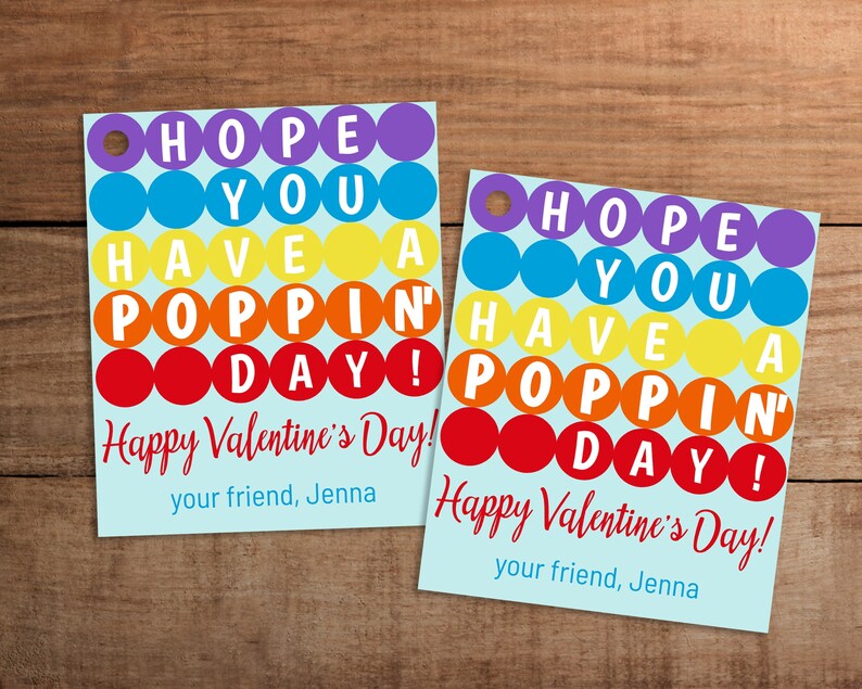 Valentines Day Pop It Fidget Party Favor Gift Tag Printable - Etsy