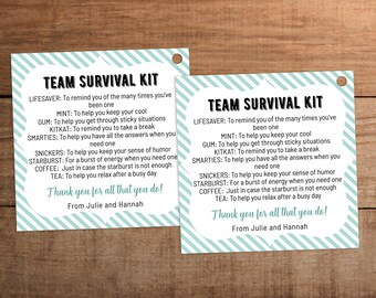 Editable Staff Survival Kit Tag, Staff Appreciation, Printable, Candy ...