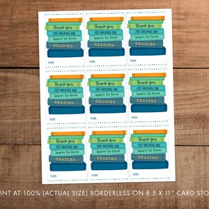 Librarian Appreciation Gift Tag Printable Reading Teacher Specialist ...