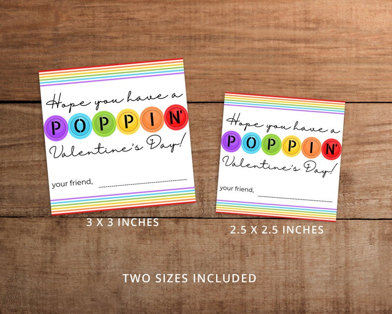 Pop It Valentines Day Gift Tags Printable Have a Poppin Day - Etsy