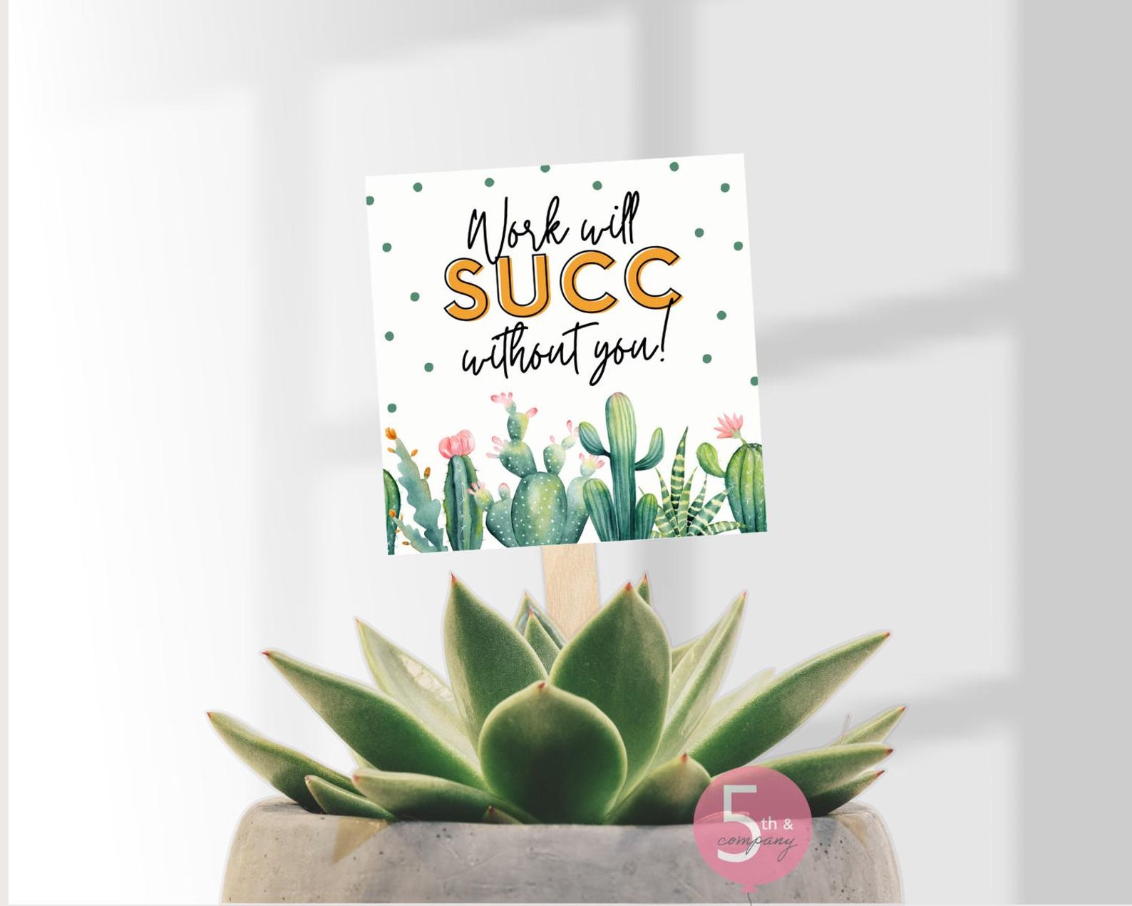 Succulent Gift Tag Printable for Coworker Staff Employee Teacher Nurses ...