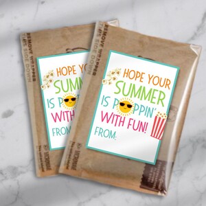 Popcorn Gift Tag Printable End of School Year Hope Your Summer is ...