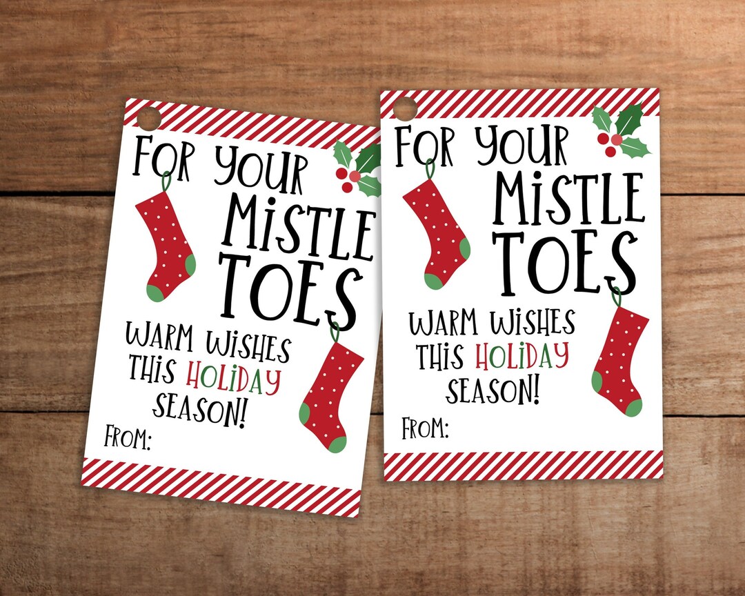 Christmas Fuzzy Cozy Warm Socks Gift Tag Printable for Friend Coworker ...