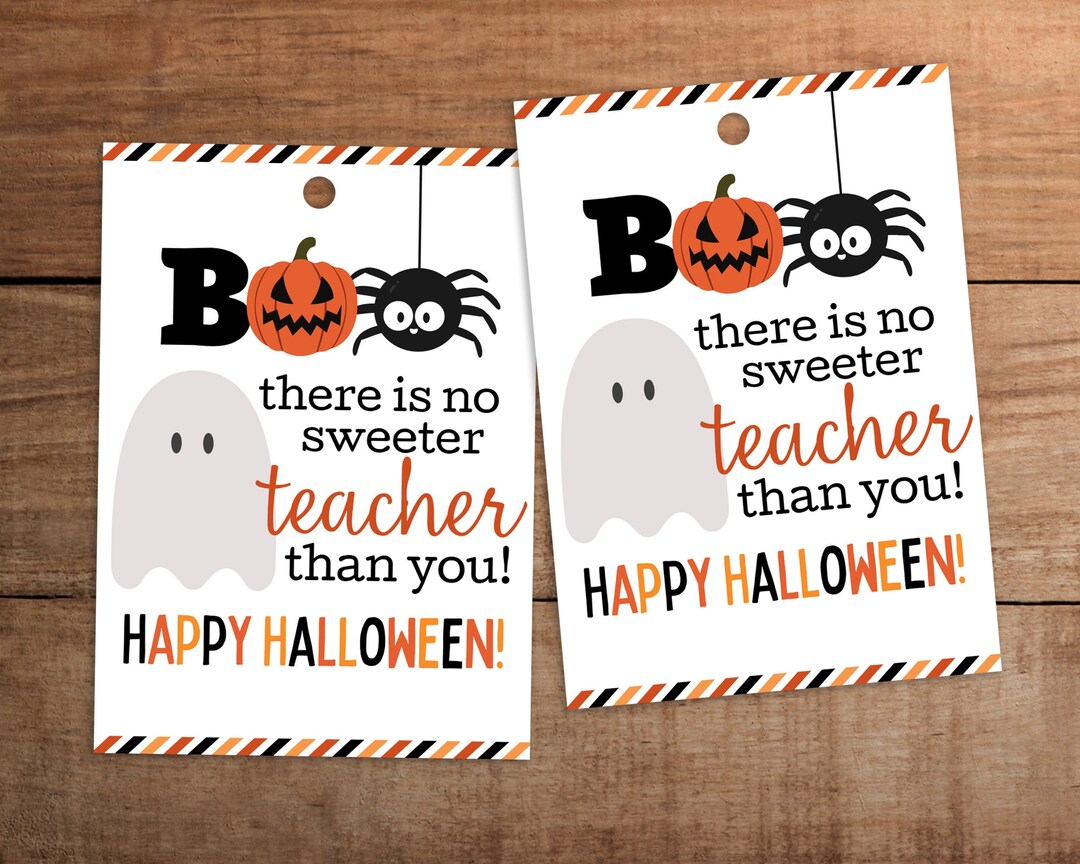 Halloween Teacher Appreciation Gift Tag Printable Boo There is - Etsy