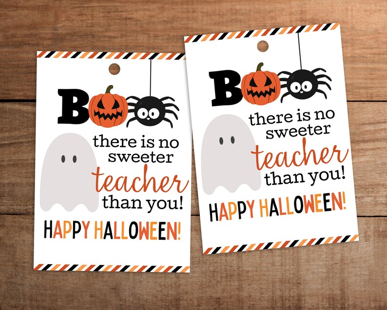 Halloween Teacher Appreciation Gift Tag Printable Boo There is - Etsy