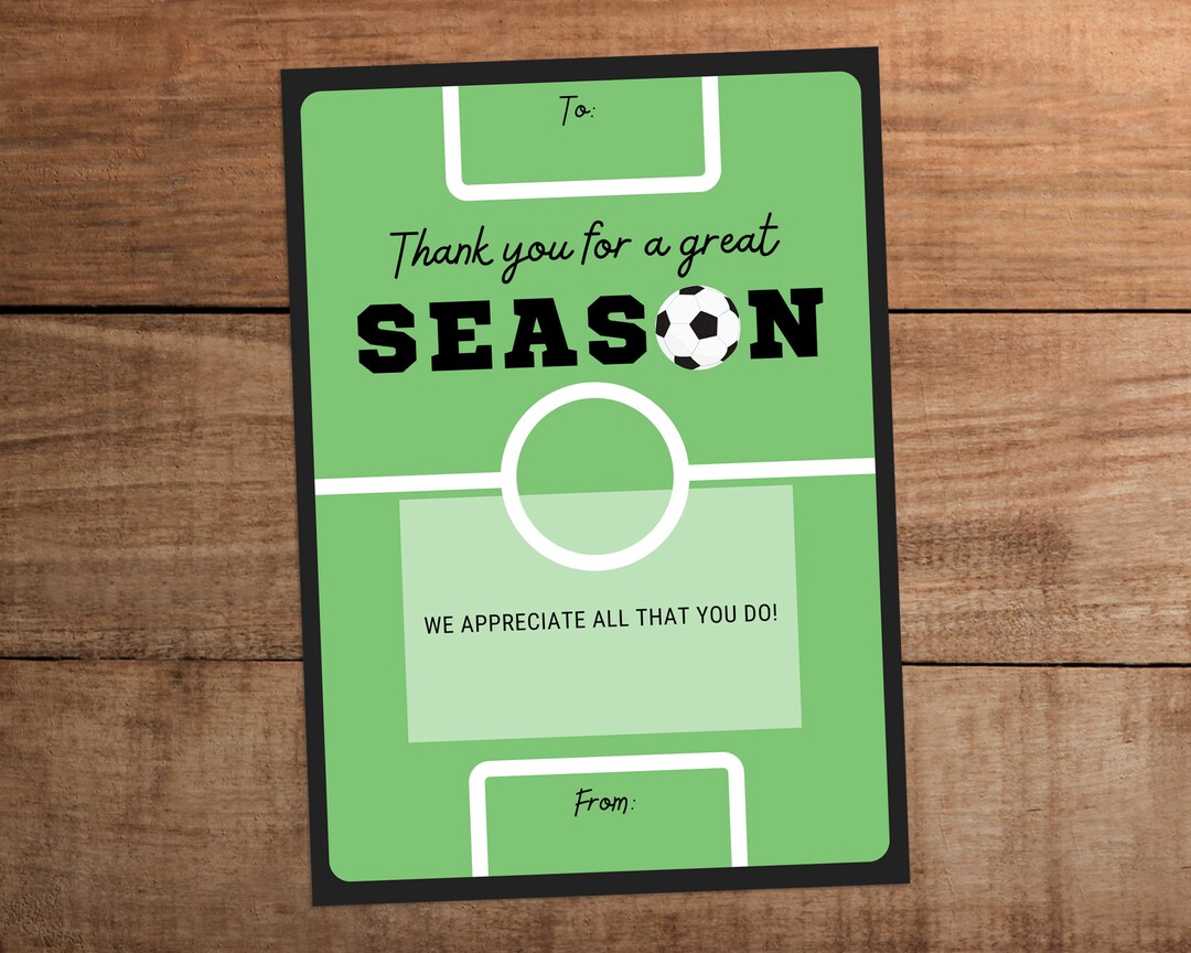 Soccer Coach Gift Card Holder: Thank You Printable (digital Download ...