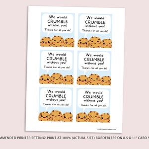 Cookie Gift Tag Printable for Teacher Nurse Police Administrative ...