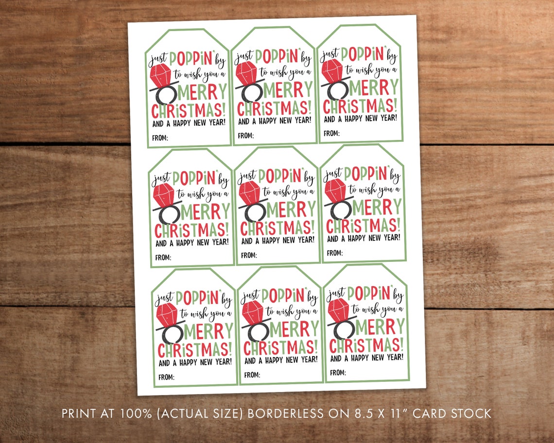 Christmas Ring Pop Candy Treat Gift Tag Printable Poppin by to - Etsy