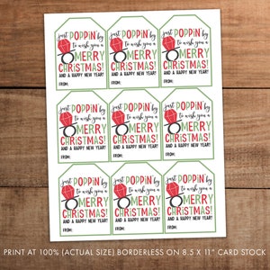 Christmas Ring Pop Candy Treat Gift Tag Printable Poppin by to Wish You ...