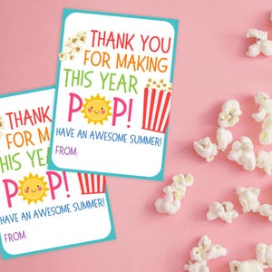 Teacher Appreciation Popcorn Gift Tag: End of Year Printable (PDF ...