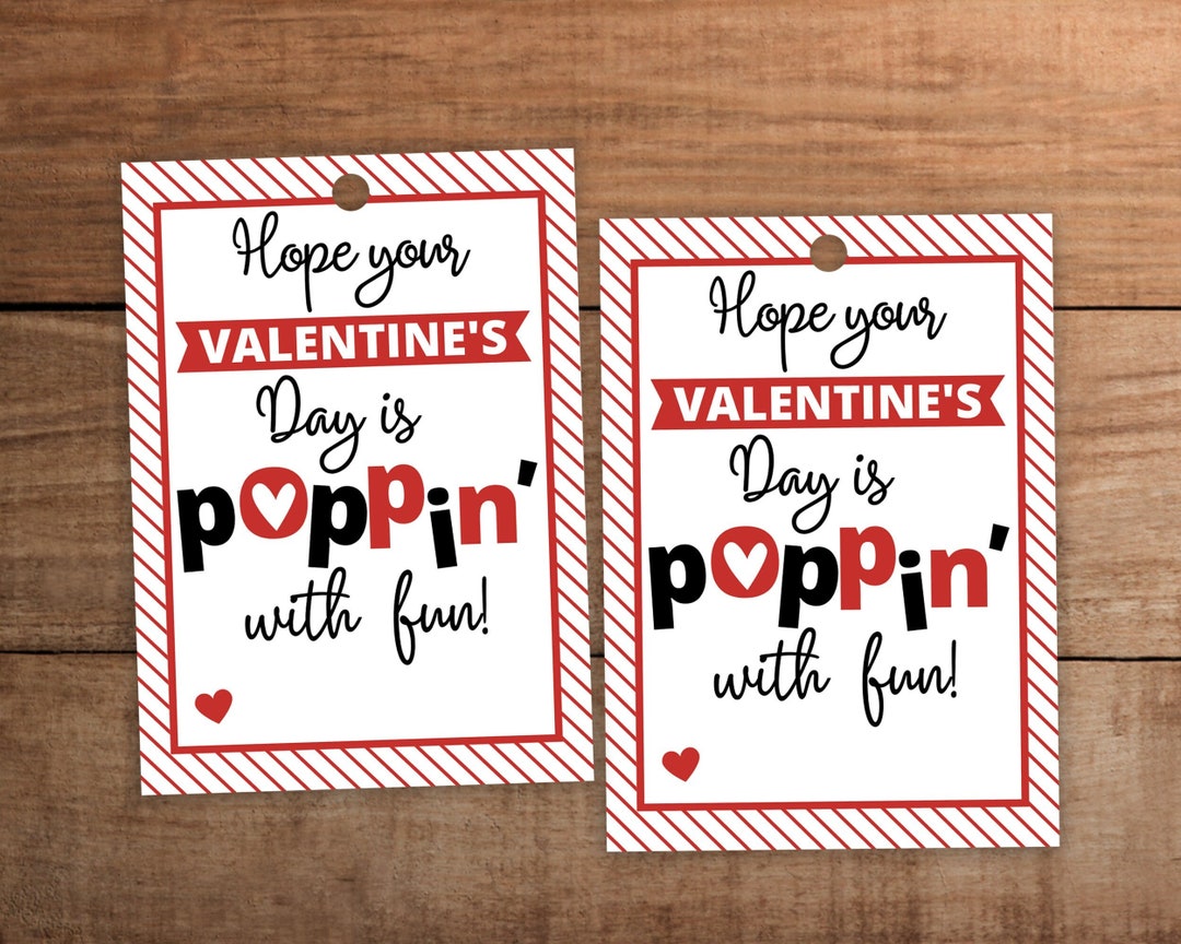 Valentines Day Gift Tag Printable for Pop It Fidget Toy Popcorn Treat ...