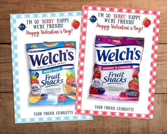 Valentines Day Fruit Snack Card Printable I'm so Berry - Etsy Canada
