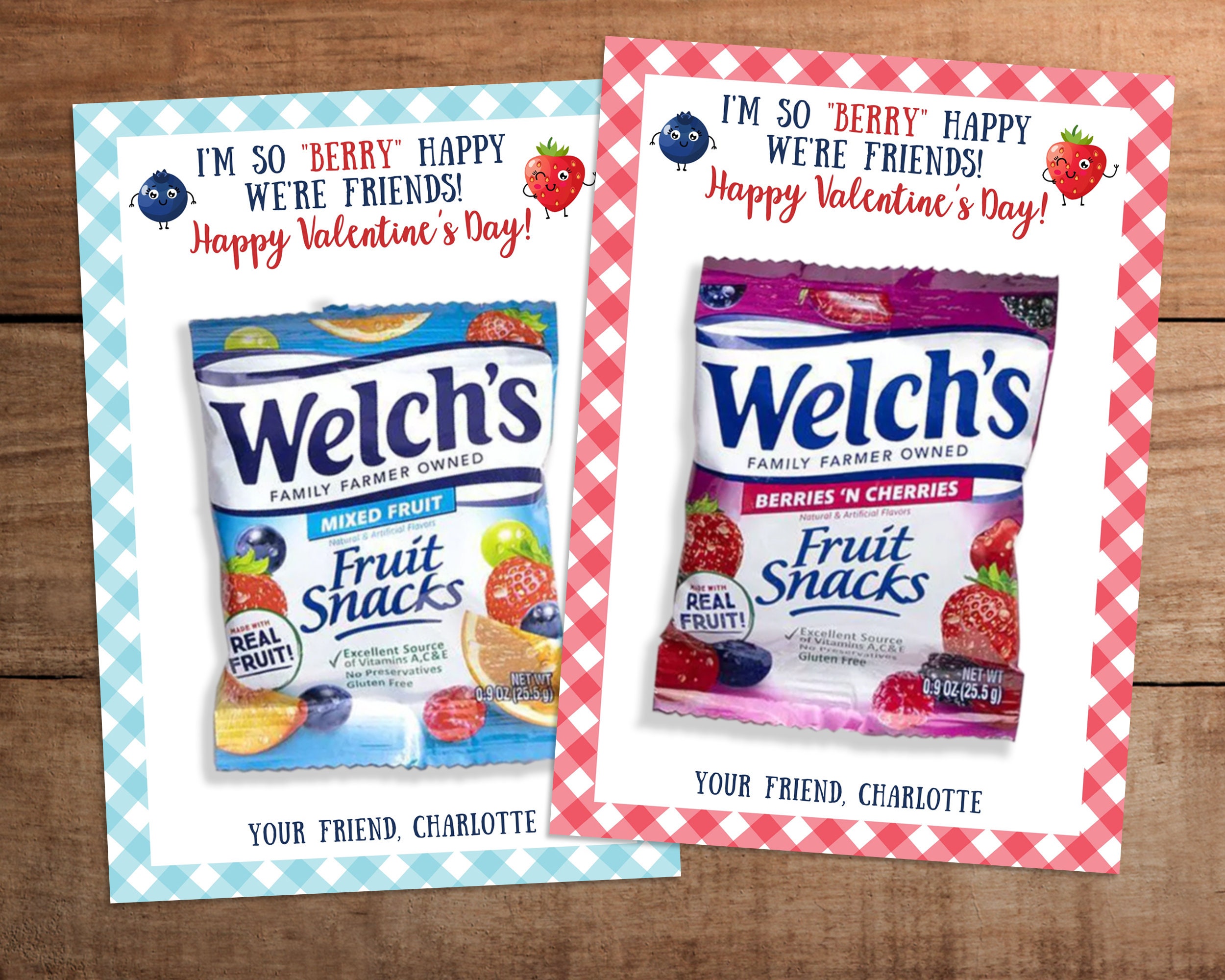 Valentines Day Fruit Snack Card Printable I'm so Berry - Etsy