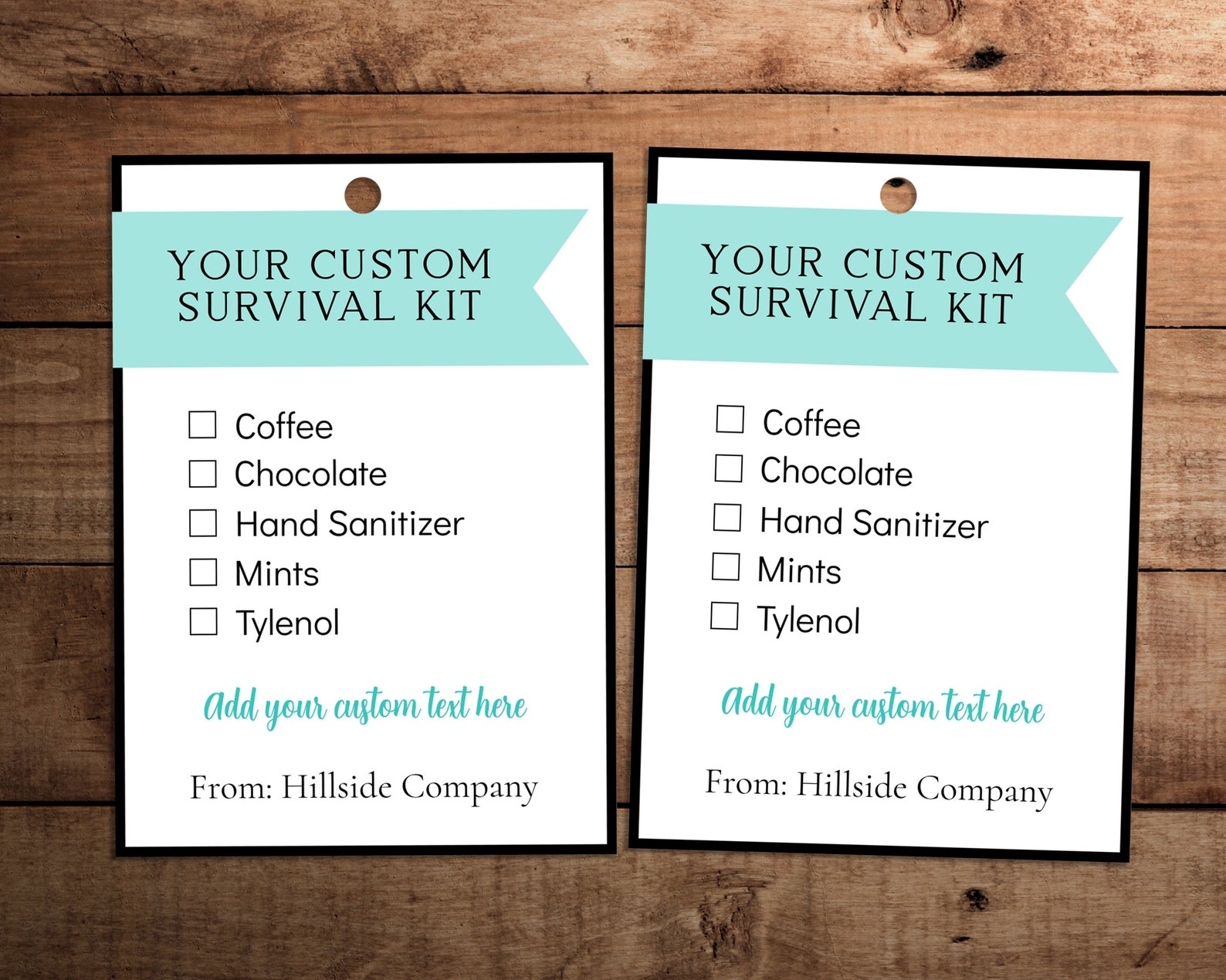 Editable Survival Kit Checklist Gift Tag for Teacher Nurse Staff ...
