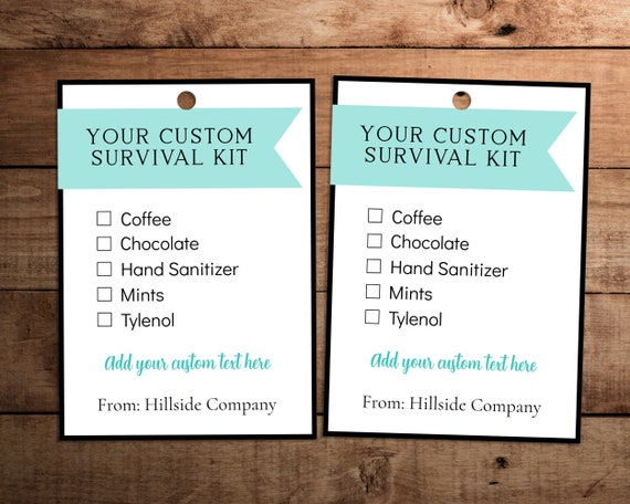 Editable Survival Kit Checklist Gift Tag for Teacher Nurse | Etsy Australia