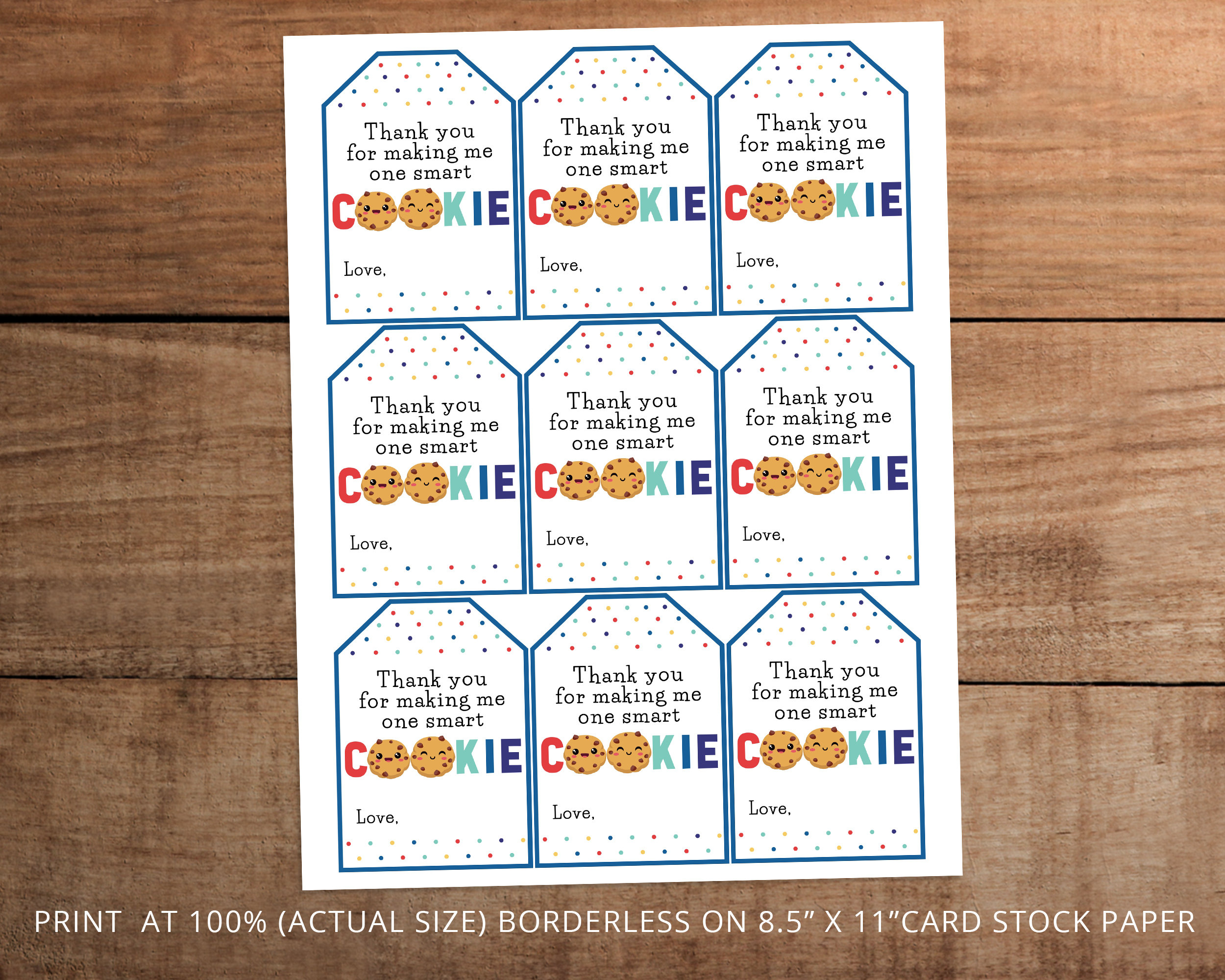 Teacher Appreciation Gift Tags Printable Thank You for Making Me One ...