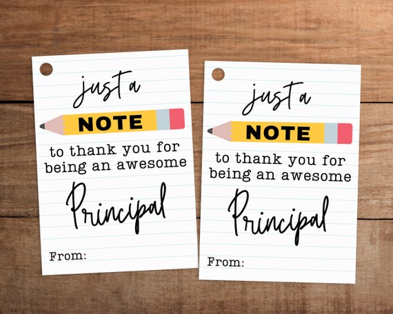School Principal Appreciation Gift Tag Printable - Etsy