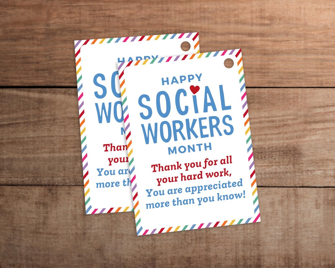 Social Worker Appreciation Gift Tag Printable | Thank You Tags for ...