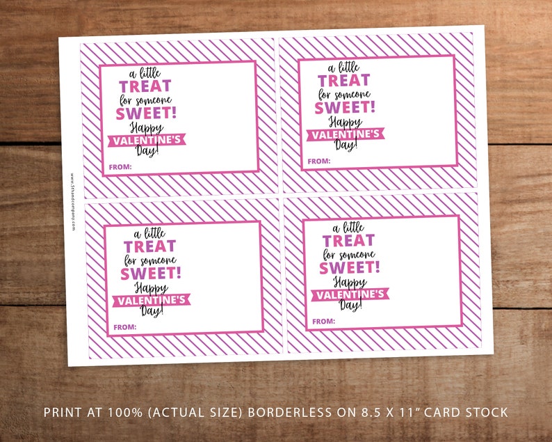 Valentine Lollipop Card Printable A Little Treat for Someone - Etsy