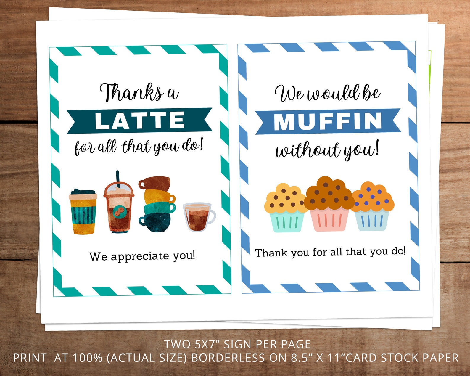 5x7 Inches Set of 8 Appreciation Pun Sign Printable for - Etsy