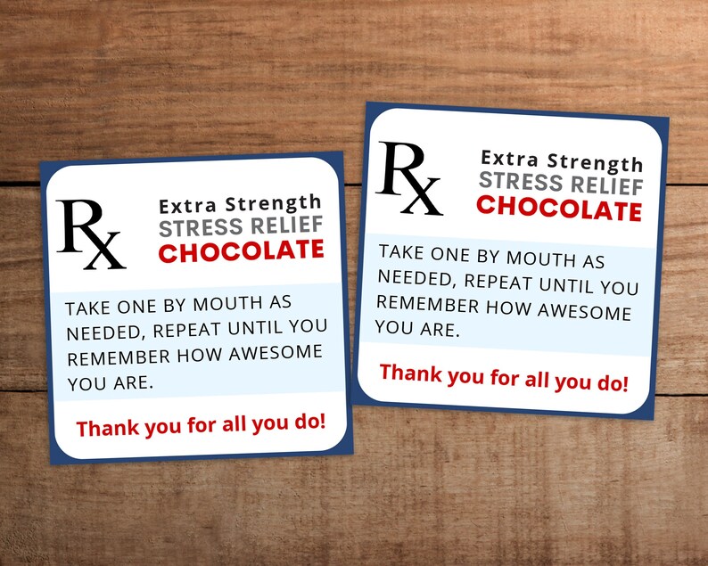 Appreciation Chocolate Rx Prescription Gift Tag Label for - Etsy