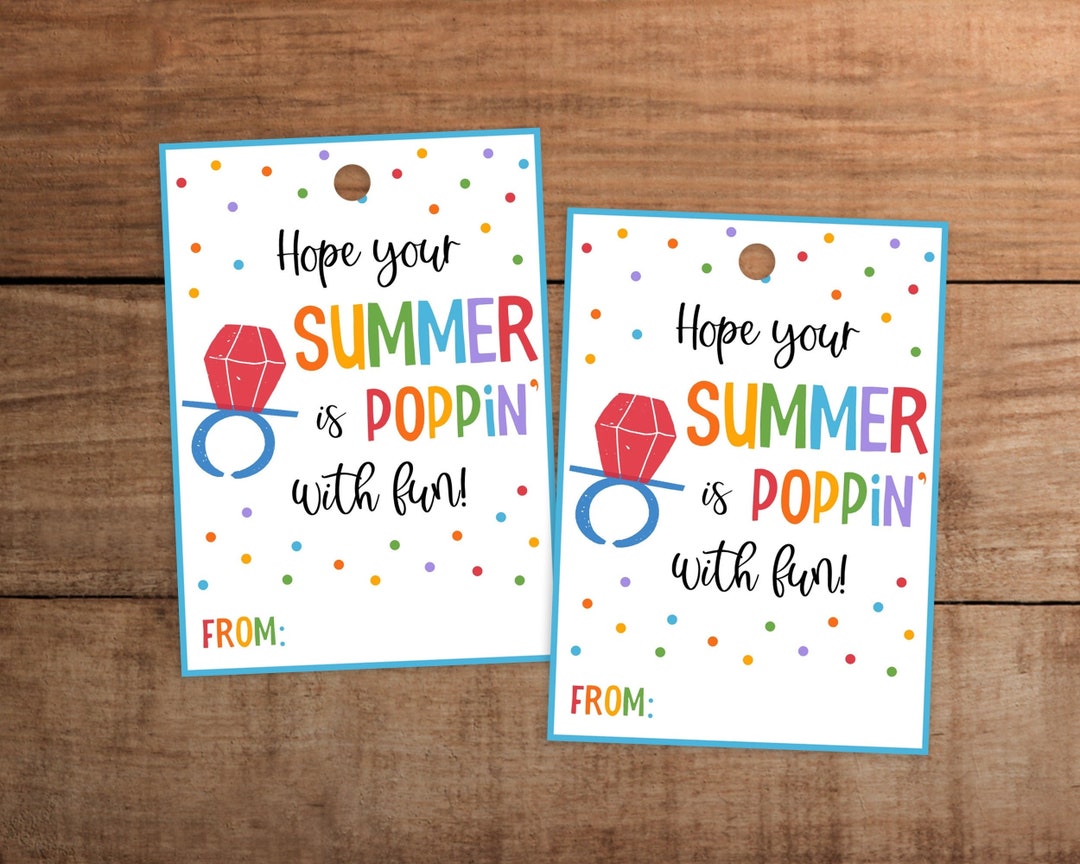 Ring Pop Gift Tag: End of School Year Printable (PDF) - Etsy