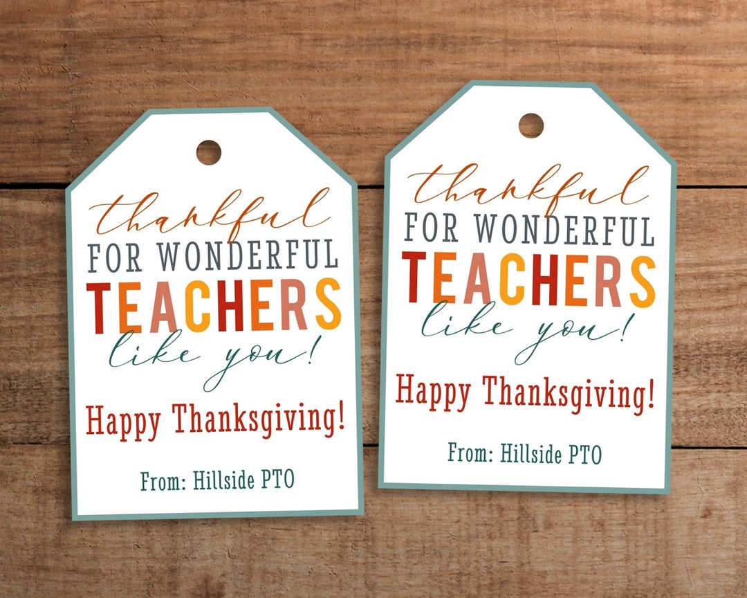 Editable Thanksgiving Gift Tag Printable for School Teacher ...