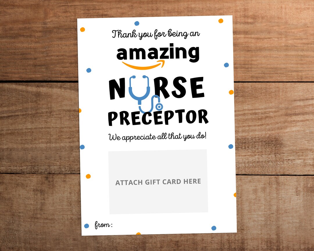 Printable Amazon Gift Card Holder for Nurse Preceptor Appreciation - Etsy