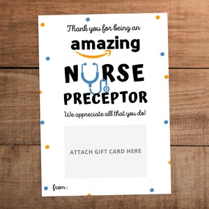 Printable Amazon Gift Card Holder for Nurse Preceptor Appreciation - Etsy