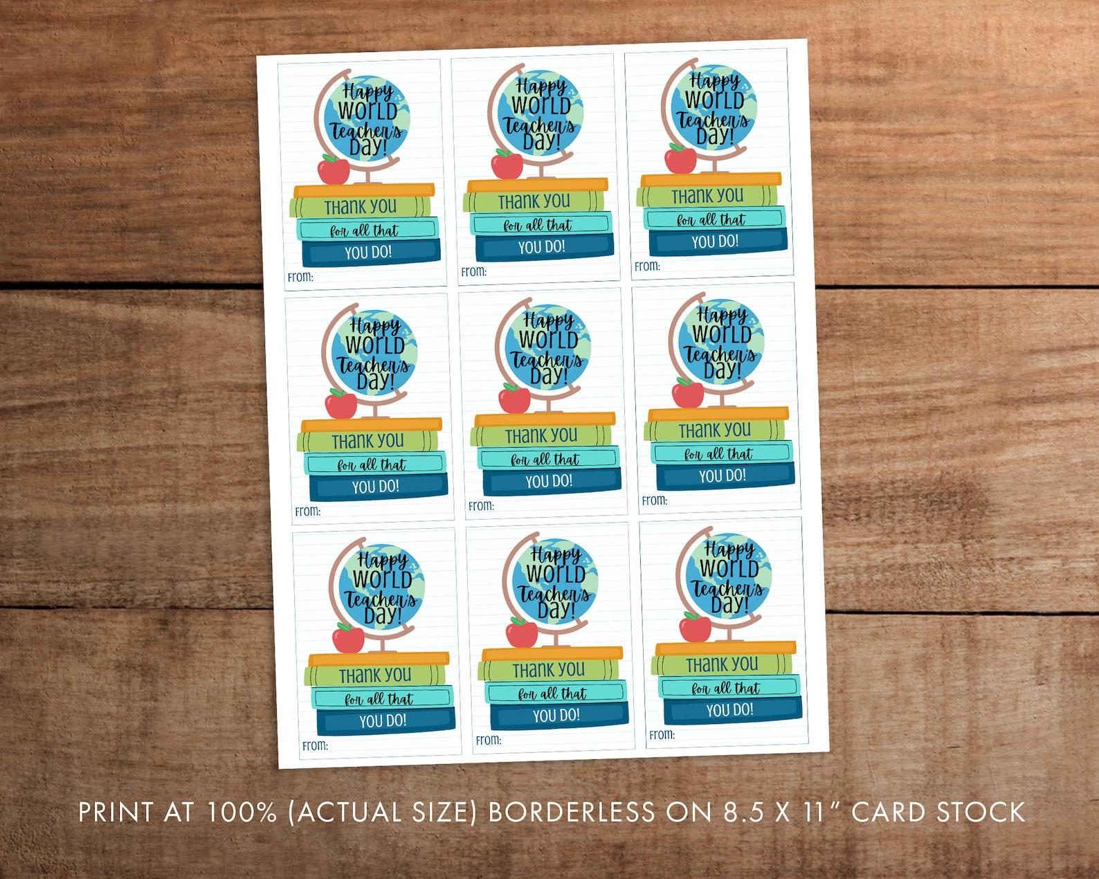 World Teacher's Day Gift Tag Appreciation Printable - Etsy