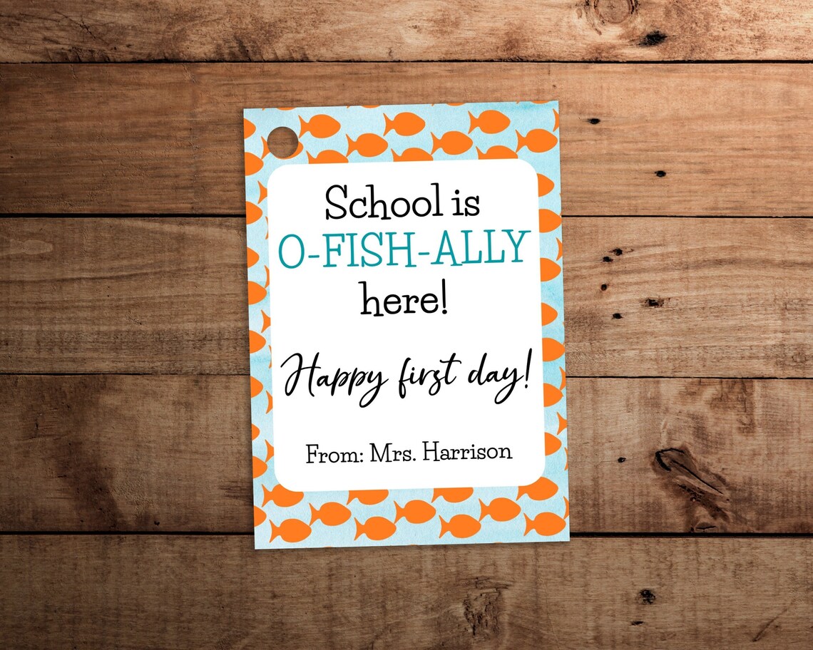 Goldfish crackers gift tag Back to school gift tag First day | Etsy