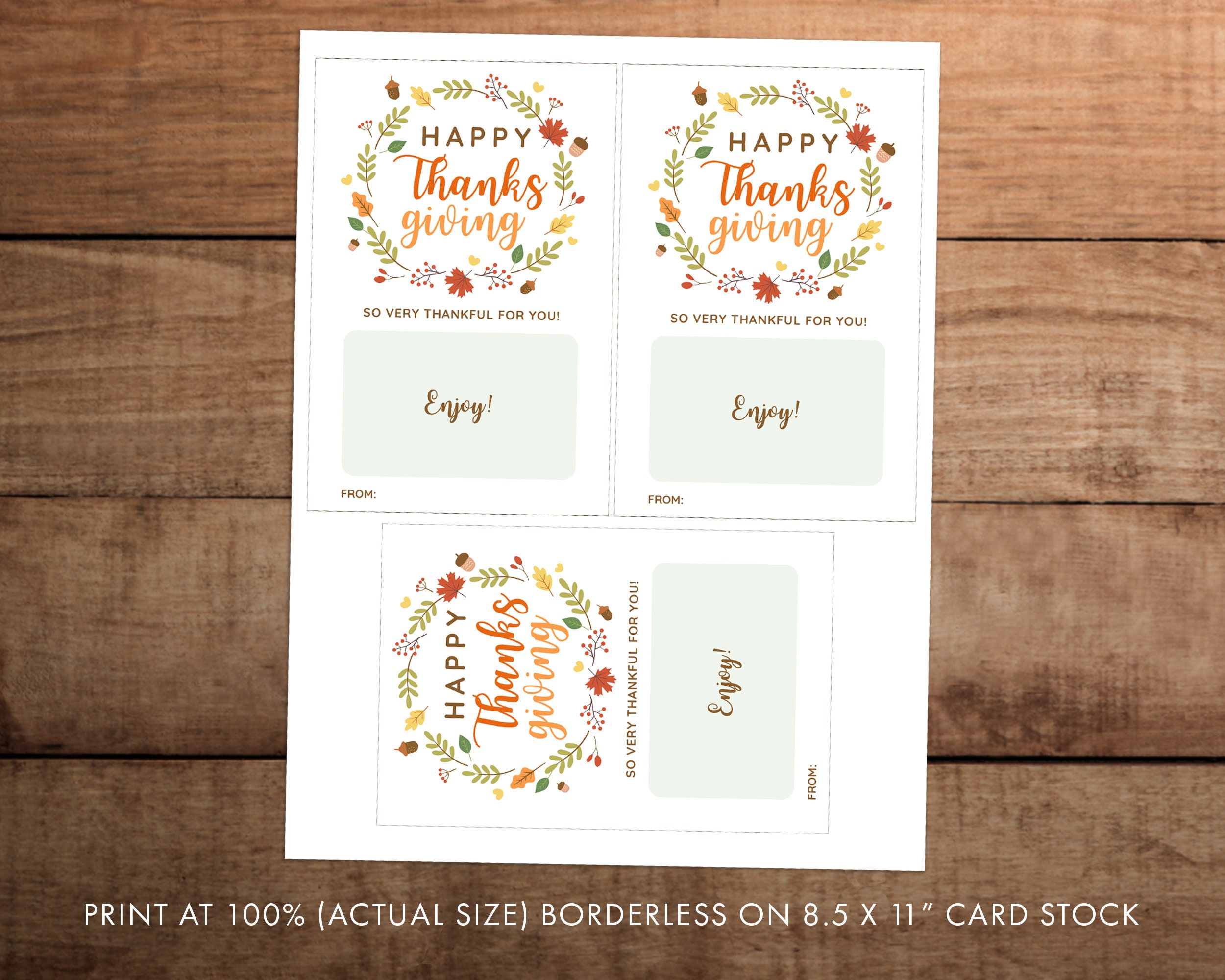 Thanksgiving Gift Card Holder: Teacher, Nurse, Staff Appreciation (PDF ...