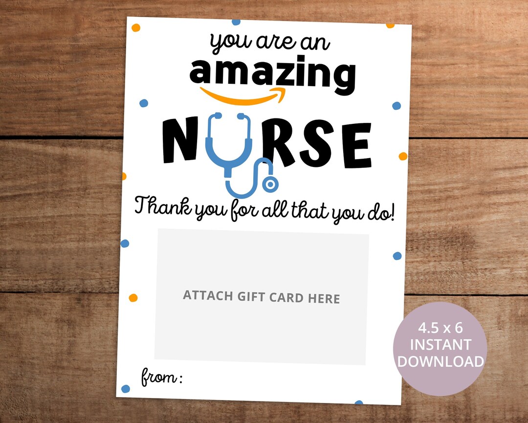 Nurse Appreciation Gift Card Holder Printable (instant Download) - Etsy