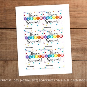 Have a Poppin Summer End of School Year Pop It Gift Tag Printable ...
