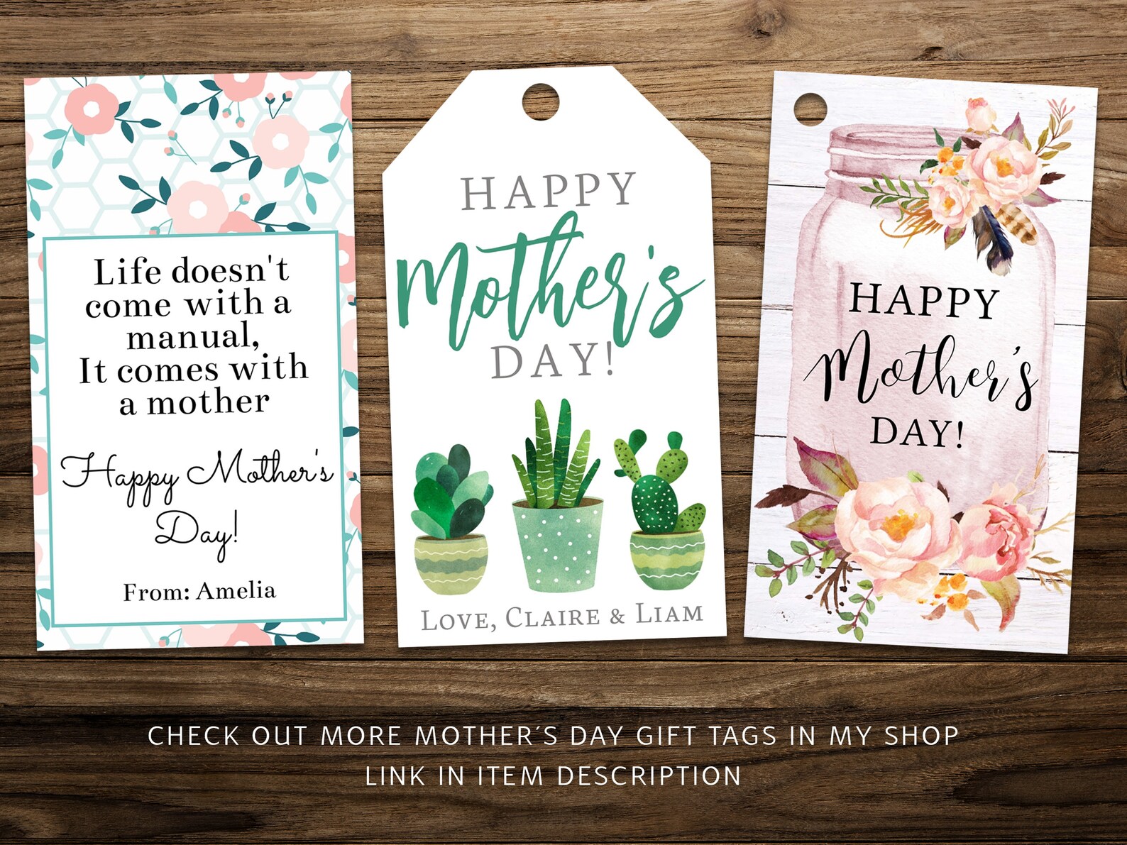 Editable Mother's Day Gift Tags Printable Cookie Tag | Etsy