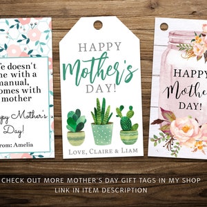 Editable Mother's Day Gift Tags Printable for Sweets Treats Cookies ...
