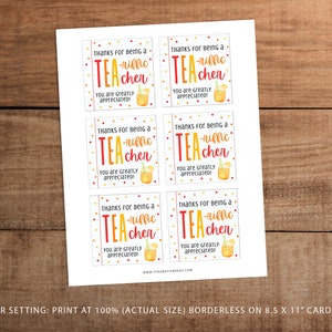 Sweet Iced Tea Pun Gift Tag Printable for School Teacher Appreciation ...