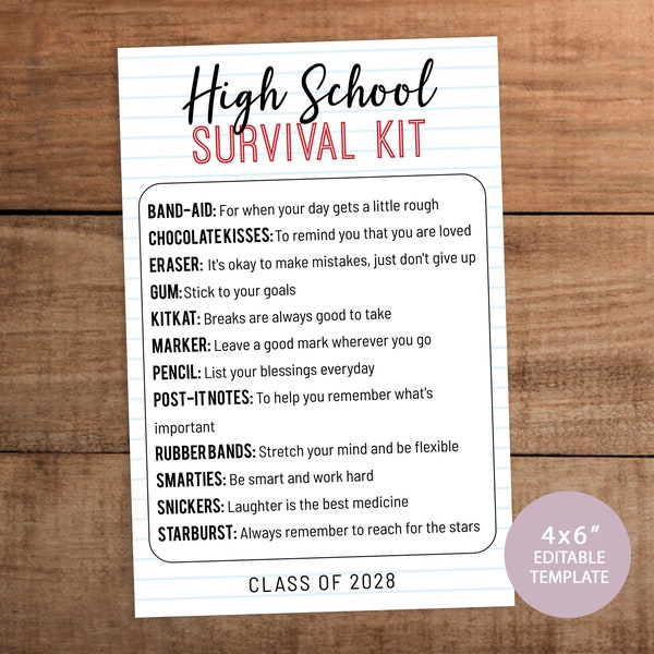High School Survival Kit - Etsy
