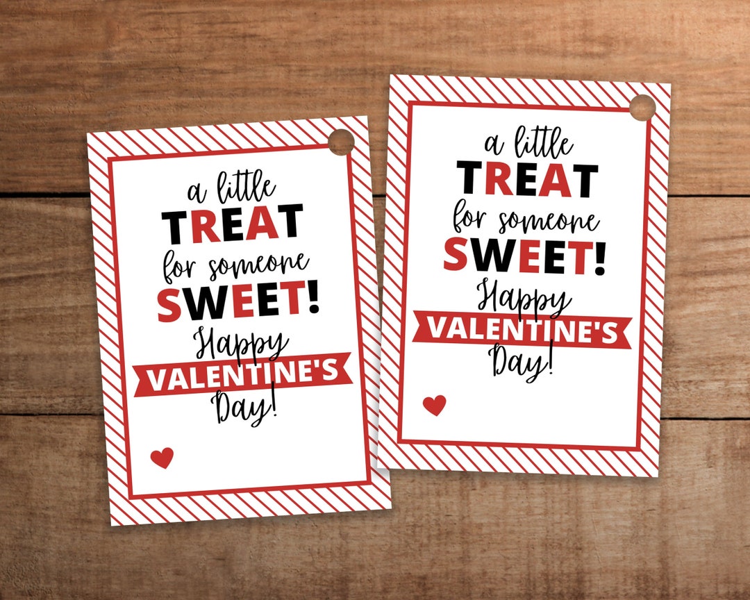 A Treat for Someone Sweet Valentines Gift Tag Chocolate Candy Cookies ...