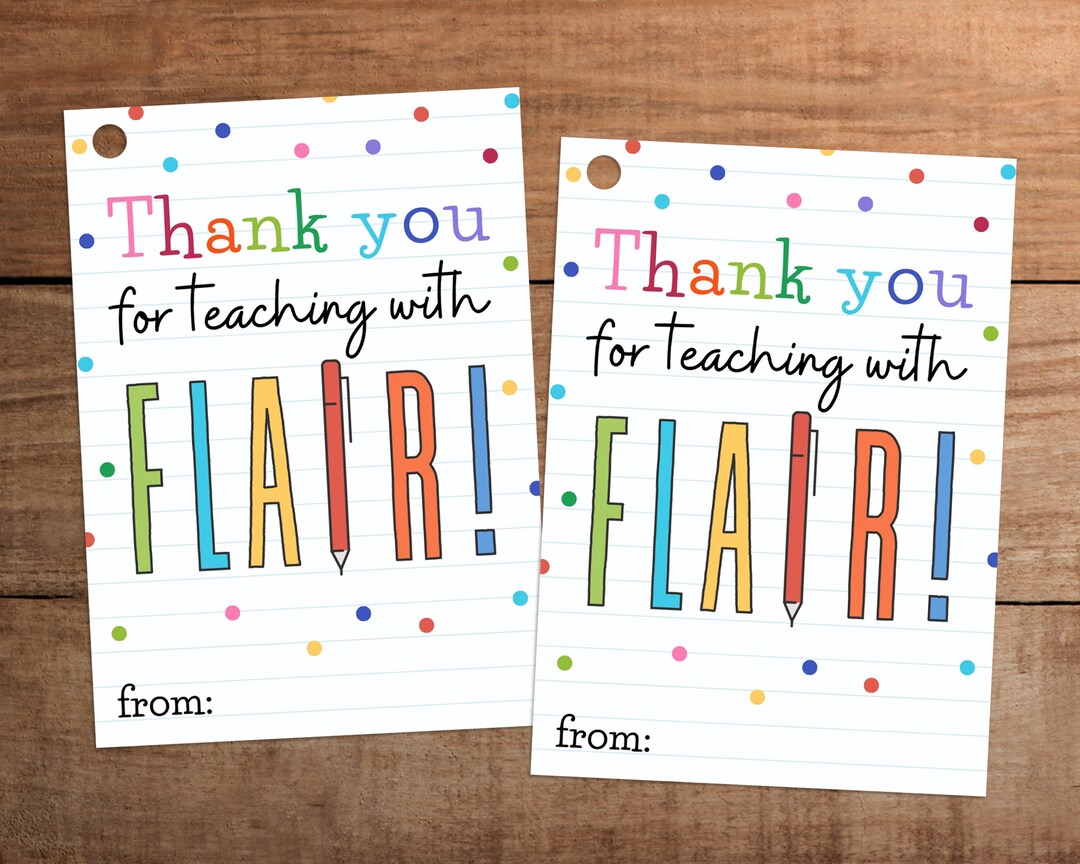 Teacher Appreciation Gift Tag Printable: Thank You for Teaching With ...