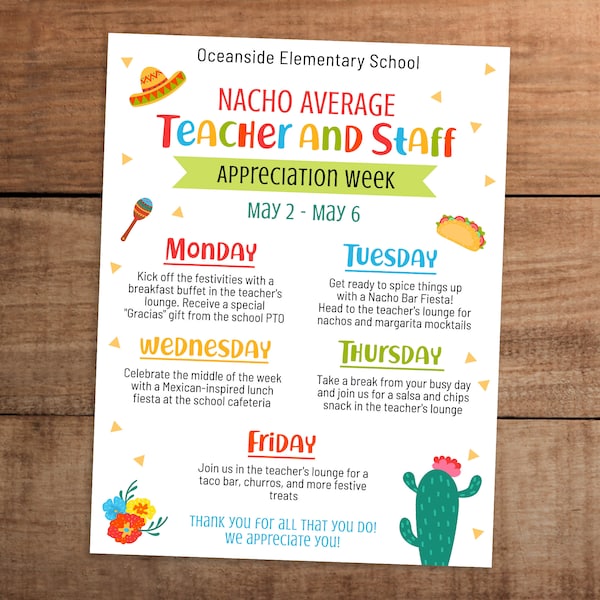 Mexican Theme Teacher Appreciation - Etsy