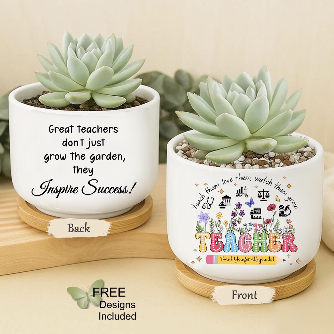 PNG Teacher Appreciation Planter Gift, Customizable Sublimation/uvdtf ...